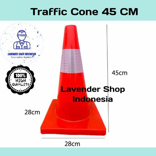 Jual Traffic cone 45 cm / kerucut 45 cm / kerucut kecil - 75cm base ...