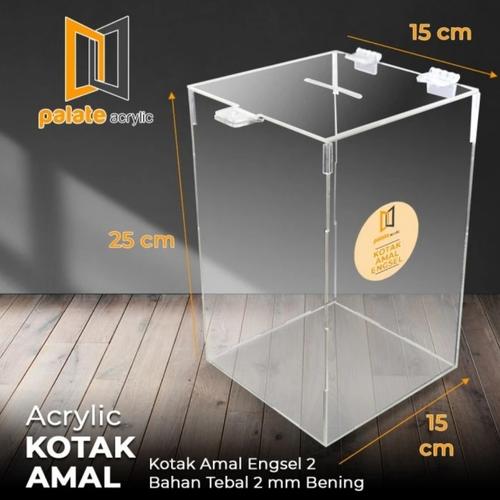 Jual AKRILIK KOTAK AMAL / KOTAK SARAN AKRILIK / ACRYLIC BOX 15x15x25 CM ...