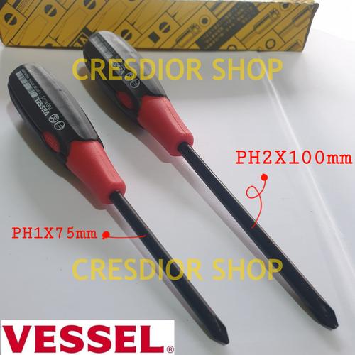 Jual obeng vessel 700 gel cushion grip plus ph2 minus 6mm 100mm ph1 ...