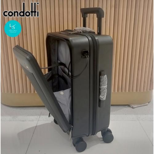 Jual koper 20 inch condotti hitam bukaan depan original black - Kab ...