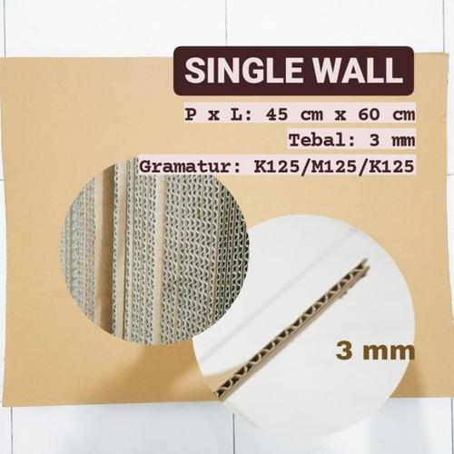 Jual kardus lembaran single wall 45 x 60 cm tebal 3mm, karton sheet ...