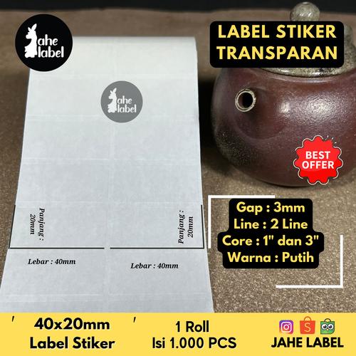 Jual LABEL STICKER TRANSPARAN 40X20 MM - Jakarta Barat - Jahe Label ...