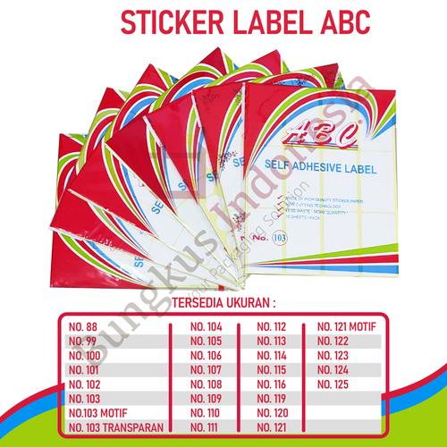 Jual Sticker Label ABC adhesive Lengkap - 124 - 103 - Jakarta Barat ...