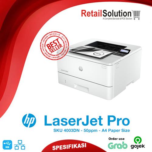 Jual Printer Laser Monochrome Duplex - HP LaserJet Pro 4003DN / 4003 DN ...
