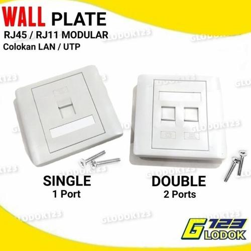Jual Faceplate RJ45 RJ11 Cat 5 6 Single Double UTP Modular Outbox ...