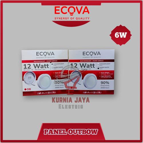 Jual ECOVA Downlight Slim 12W Panel Light LED Outbow Bulat 12Watt Panel ...