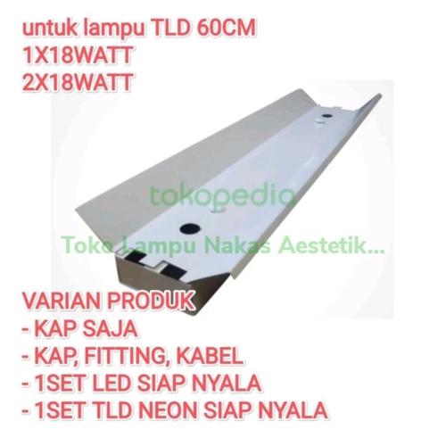 Jual kap lampu TKO 1x18/2x18 60cm kap lampu TLD TKO kosongan/komplit ...