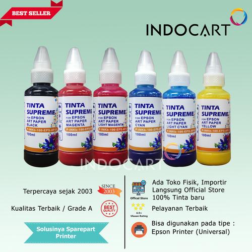 Jual IndoCart Tinta Refill Printer Epson-Art Paper Ink-100ml - Cyan ...