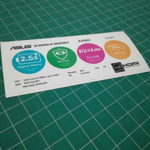 Jual Stiker Spesifikasi Laptop Asus A456U - i5-7200u - Kab. Cirebon ...