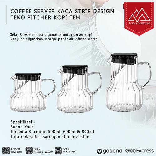 Jual V60 COFFEE SERVER KACA JAPANESE STRIP DESIGN TEKO PITCHER KOPI TEH ...