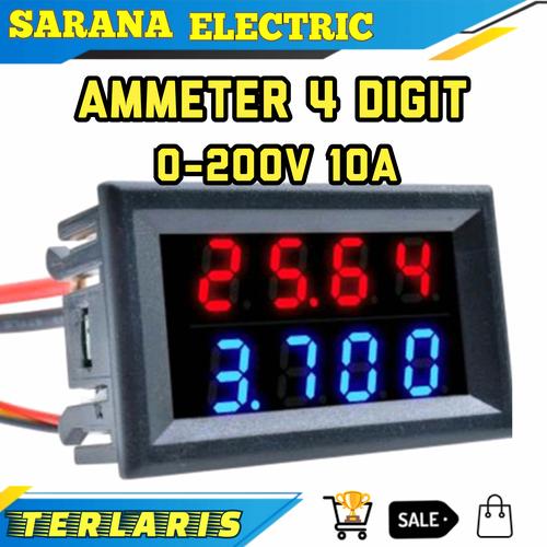 Jual 4 BIT DUAL VOLTMETER AMMETER 200V DIGITAL VOLT AMPERMETER 10A 4 ...