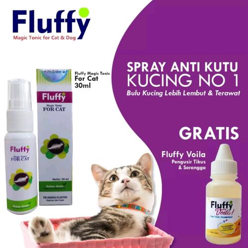 Jual FLUFFY Magic Tonic Cat,Obat Kutu Jamur Scabies Kucing Spray Promo ...