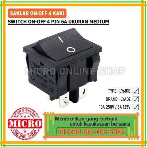 Jual Switch On-Off 4 Pin Ukuran Medium / Rocker Saklar On Off 4 Kaki ...