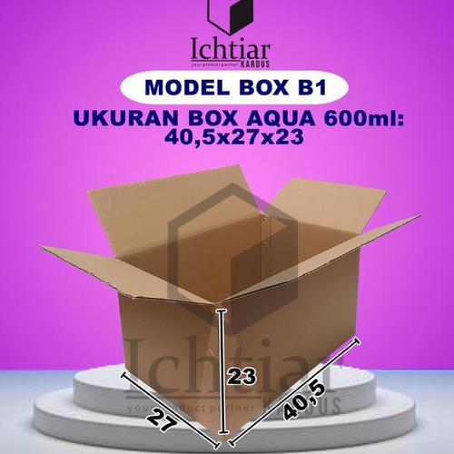 Jual karton / kardus / box packing ukuran 40,5x27x23 cm (aqua botol ...