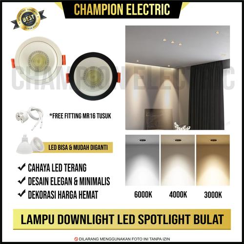Jual Lampu Downlight Plafon 3 Watt 7 Watt MR16 Spotlight Sorot Spot LED - Putih + Putih, 3W ...