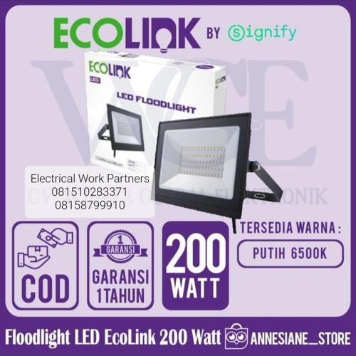 Jual FLOODLIGHT ECOLINK 200 WATT 200W IP65 IK6 6500K COOL DAYLIGHT ...