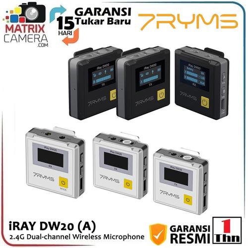 Promo 7RYMS iRay DW20 (A) 2.4G Dual-Channel Wireless Microphone for Camera - Putih Cicil 0% 3x ...