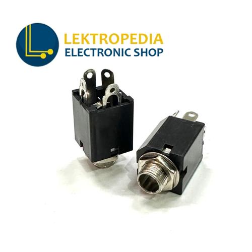 Jual Soket Akai Stereo SEGI 4pin 4 kaki pin Mic Toa Socket 6.5mm Bodi ...