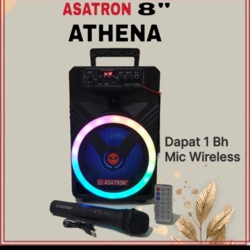 Jual speaker portable wireless asatron Athena 8inch garansi resmi ...