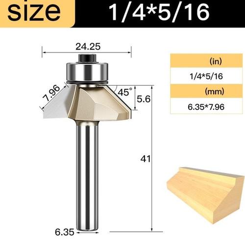 Jual Mata router trimmer profil Flush Trim HPL Laminate 45 derajat ...