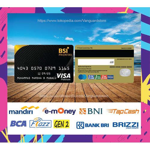 Jual EMONEY ETOLL KARTU BSI VISA BLACK CREDITCARD MANDIRI BRI BNI BCA ...