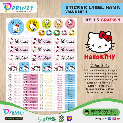 Jual Sticker Label Nama Anak | Hello Kitty (Value Set) - Kota Depok ...