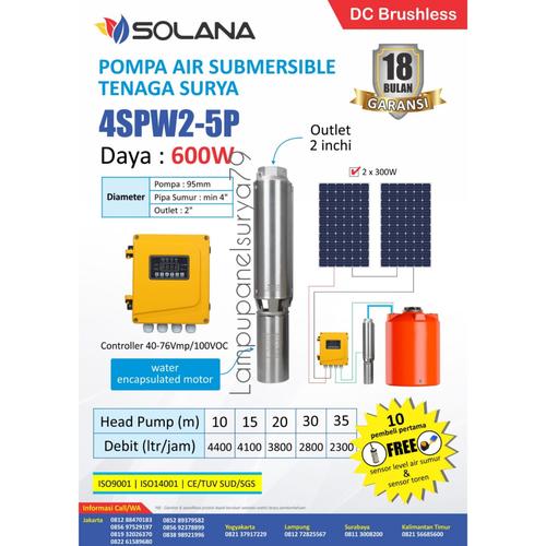 Jual Submersible Pump Pompa Celup Tenaga Surya Solana 600Watt + Controller - Jakarta Barat ...