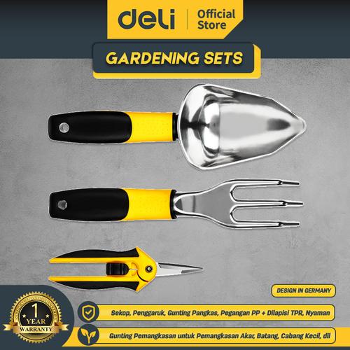 Jual Deli Gardening Sets / Set Alat Untuk Berkebun Isi 3 pcs DL580803B ...