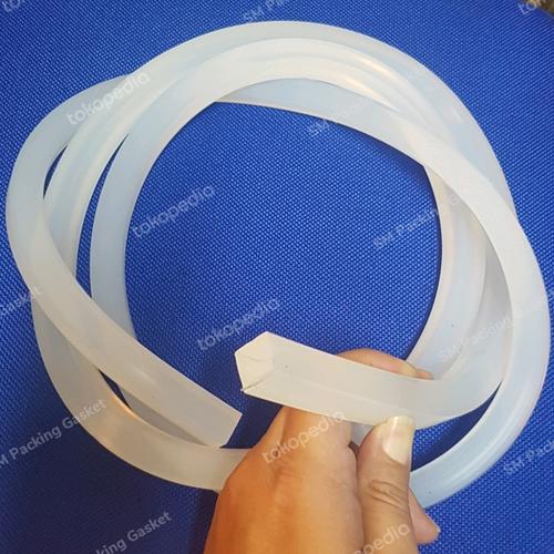 Jual Silicone Square Rubber Strip Clear - Silikon List Kotak Bening ...