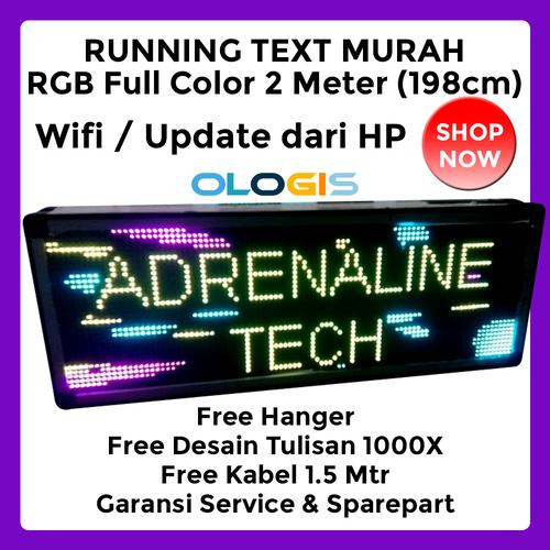 Jual Running Text RGB full color 40 x 100 Cm Wifi Outdoor / Indoor dua ...