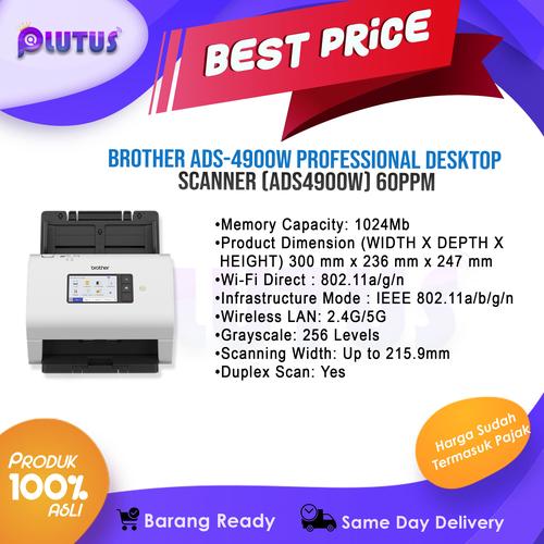 Jual Brother ADS-4900W Professional Desktop Scanner (ADS4900W) 60ppm ...
