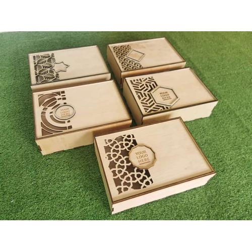 Jual Wooden Box Packaging Plywood Laser Cut Custom Grafir Logo - Pattern 1 - Kota Semarang ...