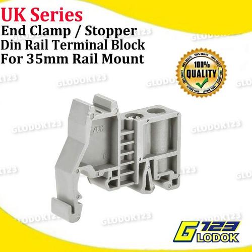 Jual Stopper Terminal Block Blok Din Rail End Clamp 2 Screw Baut 35 Mm ...