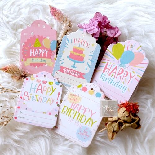 Jual 25pcs Hang Tag Happy Birthday Hangtag HBD Kartu Mini Ulang Tahun ...