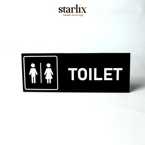 Jual tulisan toilet sign akrilik acrylic board hitam 22 x 8 cm custom ...