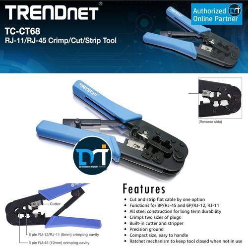 Jual TRENDnet TC CT68 - Crimping Tool RJ45/RJ11 Crimp Cut Strip Tool ...