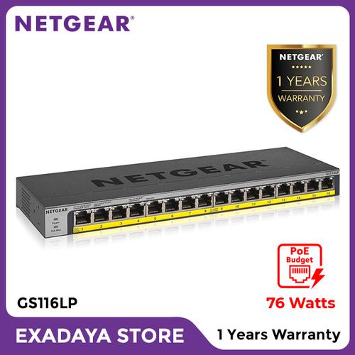 Jual Netgear GS116LP , 16 Port Gigabit PoE + Unmanaged Switch For IP ...