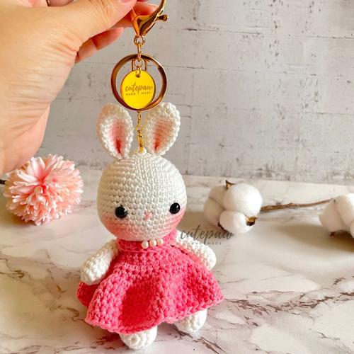Jual AMIGURUMI Princess Bunny Mini - Boneka rajut handmade gantungan ...
