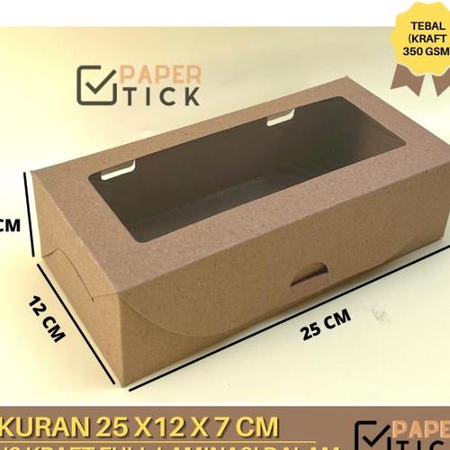 Jual dus kraft box laminasi 25x12x7 cm kemasan kue packaging kotak kue ...