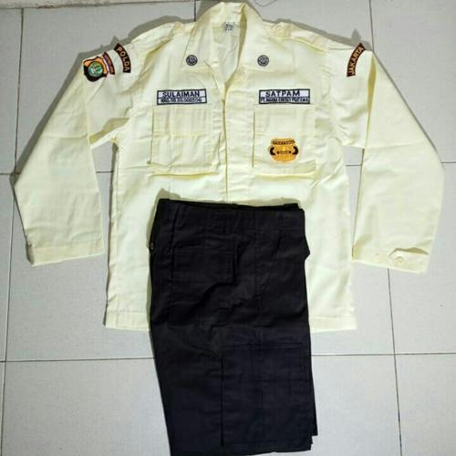 Jual SERAGAM PDL PDH SECURITY KREM SERAGAM SATPAM SETELAN ++ - PDL KREM ...