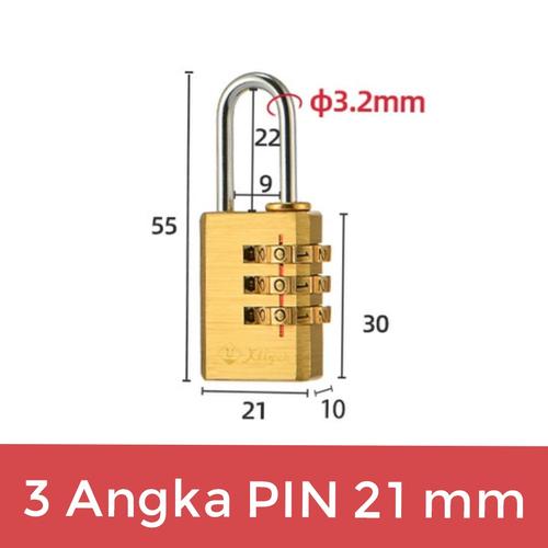Jual Gembok Tas Koper Stainless Nomor kode Angka 3 Digit PIN Warna Gold ...