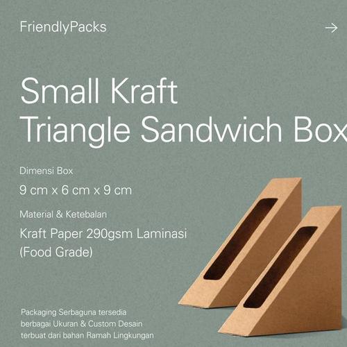 Jual small sandwich box packaging kraft / kotak kemasan sandwich / dus ...