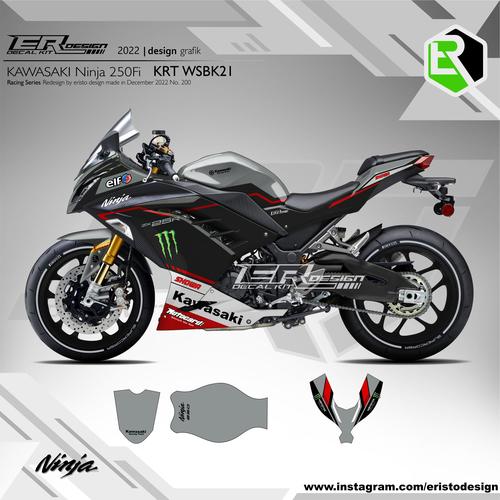 Jual decal sticker kawasaki ninja 250fi krt wsbk 2021 grey fullbody ...