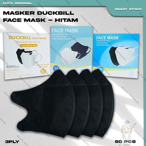 Promo Masker DUCKBILL FACEMASK ISI 50PCS Warna Hitam Black Duckbil ...