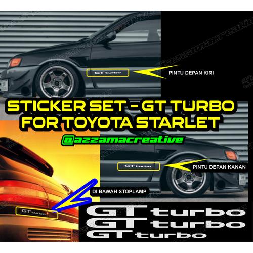 Jual Sticker Starlet GT Turbo Side Mould - Abu-abu - Kab. Bekasi ...