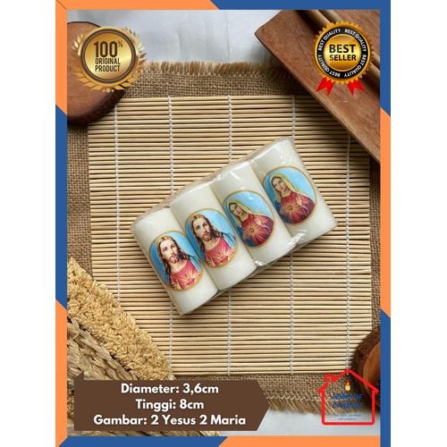 Jual Lilin Doa Pribadi Gambar Rohani / Lilin Devosi Gua Maria Isi 4pcs ...