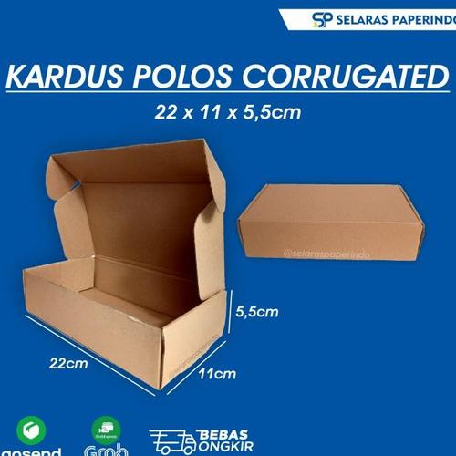 Jual kardus polos 22x11x5,5 cm - dus polos coklat - box corrugated ...