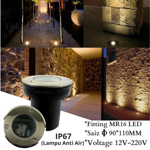 Jual Kap Lampu Lantai LED MR16 tanam taman outdoor uplight underwater ...