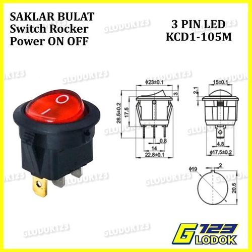 Jual Saklar Power Switch Tombol ON OFF Bulat Roker Rocker Besar 2 3 4 ...