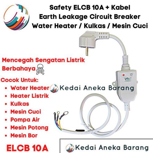 Jual BEST KABEL SAFETY ELCB 10A WATER HEATER ARISTON MODENA RINNAI NIKO ...